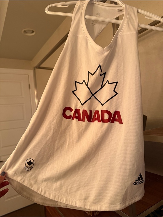 adidas | Tops | Adidas White Tank Top With Red Canada Logo | Poshmark